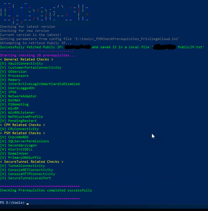 Privilege Cloud - How to run the PSMCheckPrerequisites script