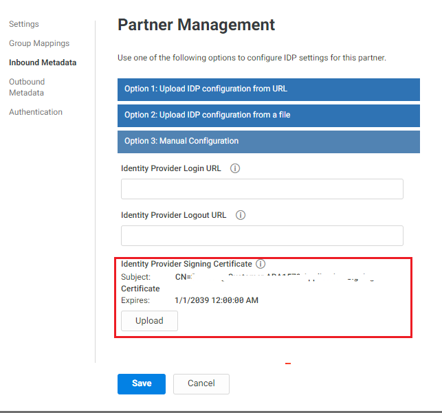 CyberArk Identity: Update IDP singing certificate for Partner Management