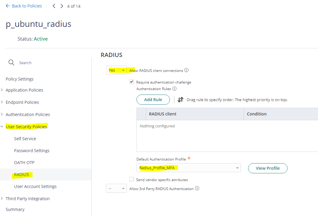 CyberArk Identity: How to configure CyberArk MFA for Linux RADIUS client