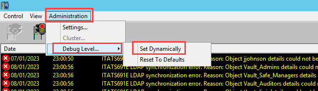 Enable Debugging and Gather Logs - LDAP tracing on the Vault