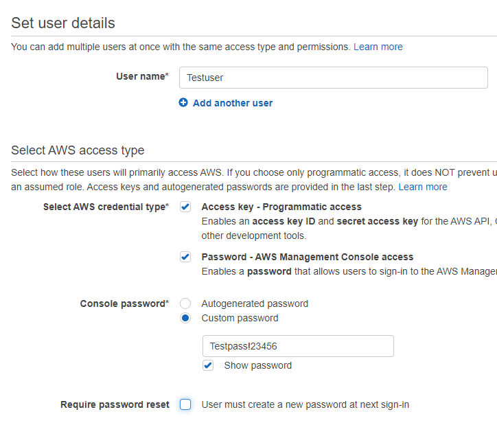 How to on-board AWS IAM user accounts and manage password