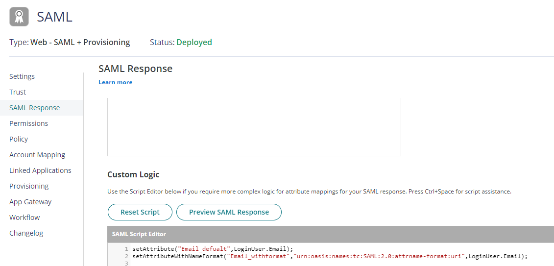 CyberArk Identity: How to change SAML Attribute NameFormat?