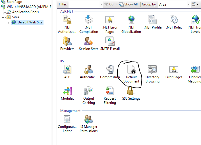 How to disable IIS default page on PVWA server