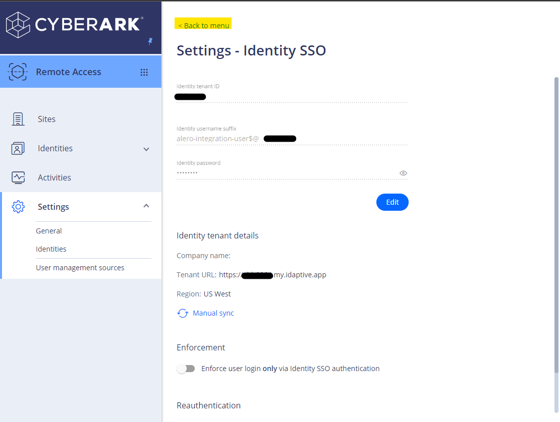 CyberArk Remote Access: Users management sources are missing from Settings