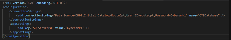 How do I configure the Web Config File usage so the CPM can manage a password within the web ...