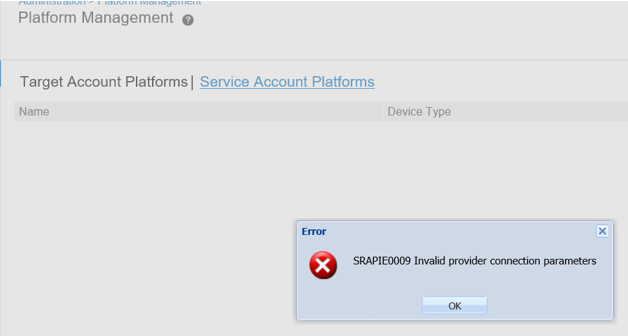 PVWA - Getting error "SRAPIE0009 Invalid provider connection parameters" when navigating PVWA ...