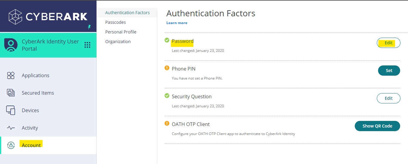 CyberArk Identity: "Forgot Password" button is not available for some users
