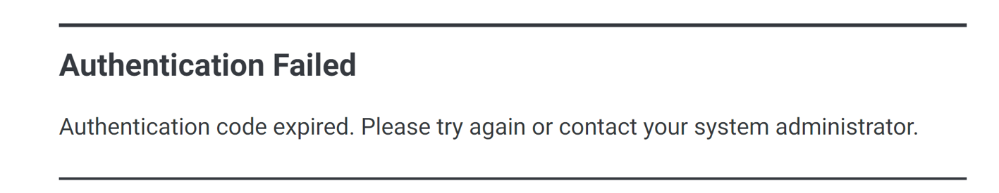 Getting "Authentication code expired" in email challenges