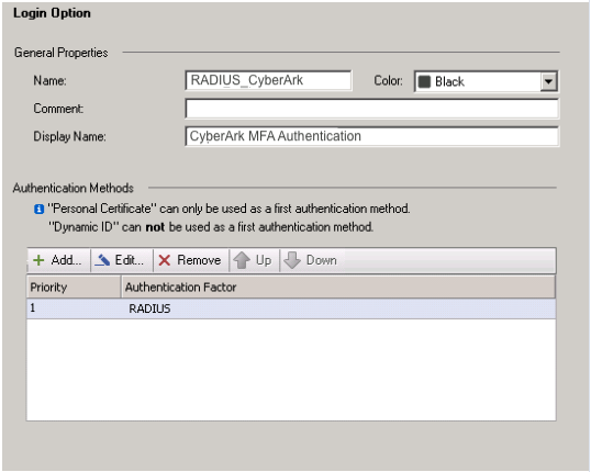 How to configure CyberArk MFA for Check Point Remote Access VPN via RADIUS