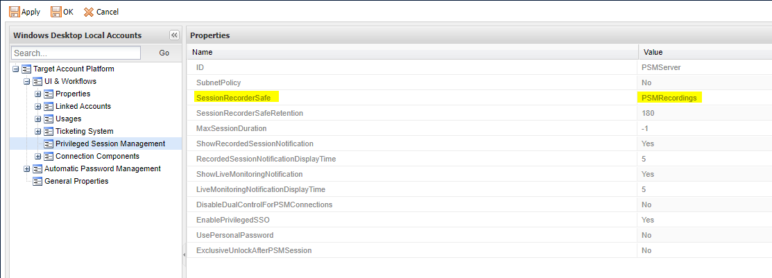 How to Create/Change/Configure PSM Recording Safes?