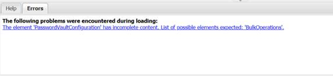 After PVWA Upgrade - Error in PVWA Config page "List of possible elements expected: BulkOperations."