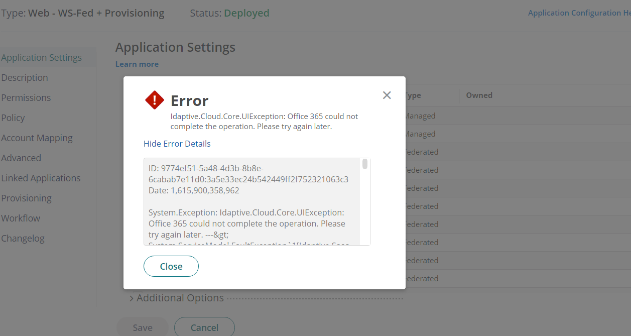 CyberArk Identity: Error when taking ownership of federated domain in ...