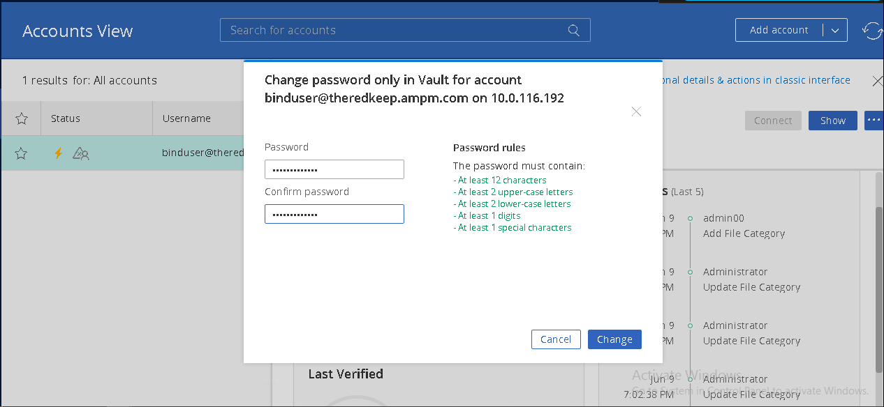 How To Change the Bind Account Password
