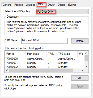 Vault - How do I verify MPIO settings in the vault?