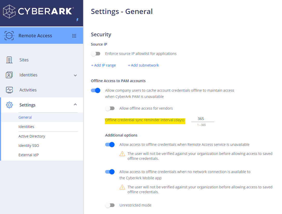 CyberArk Remote Access: Are there any automatic sync for offline access ...