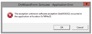 Users are experiencing an error when attempting to import data in SSMS
