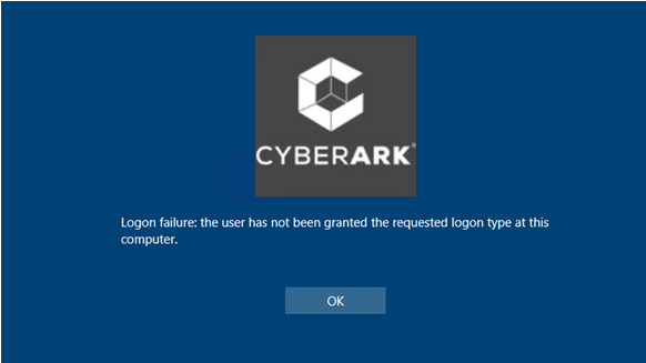 PSM-DISA STIG Logon failure: the user has not been granted the ...