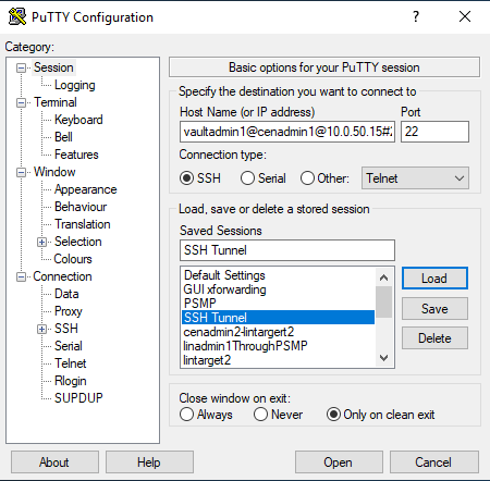 How to connect SSH tunneling from Putty