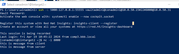 How to verify PSMP ssh tunneling connection