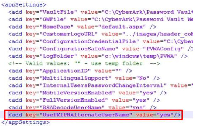 PVWA - How To Configure PKIPN (CAC / PIV) Authentication for v10.6 and Above