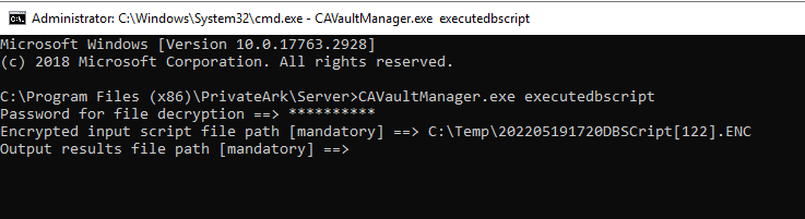 How to run a script that will update/delete a value in the Vault Database