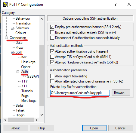 PSMP - How to configure PuTTY to connect through PSM for SSH, Privileged Session Management for SSH