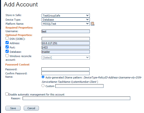 CPM - How To Create an Account Group For Managing Database Platforms