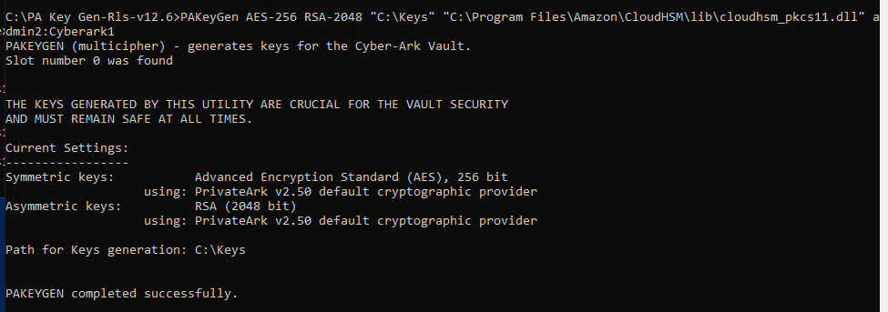 How to Generate Cyberark Vault Keys with AWS CloudHSM and CyberArk PAKeyGen
