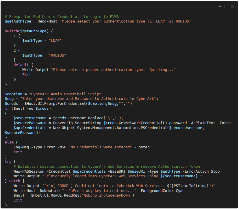 Pam Automation Securing Human Interactive Pam Administrator Powershell Scripts