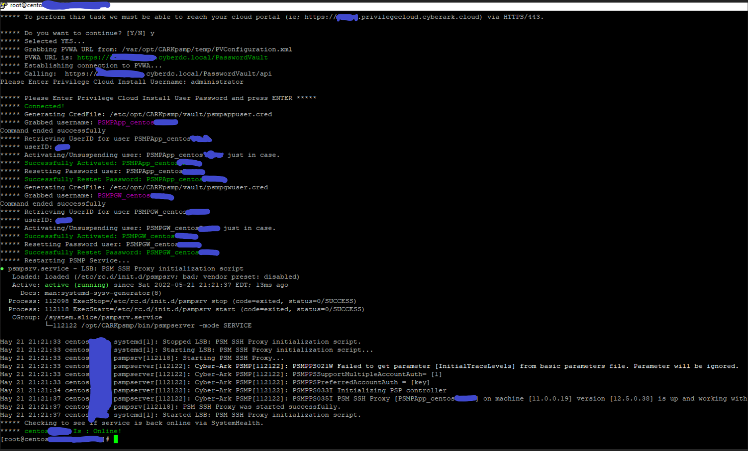 How to reset the CPM, PSM, PSMP, and AAM/Secrets Manager (CP/CCP) users ...