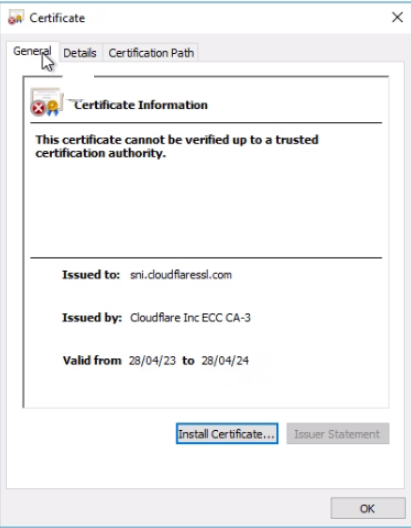 EPM - WinHttpErr=12045 [The certificate authority is invalid or ...