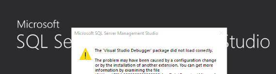 PSM RemoteApp MSSQL Studio 18 failed with error "The Visual Studio Debugger" Package did not ...