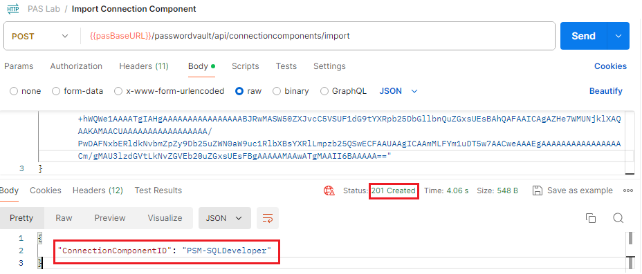 How to import a Connection Component to the PVWA