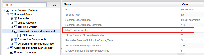 How can a maximum session duration be configured for PSM and PSMP sessions?