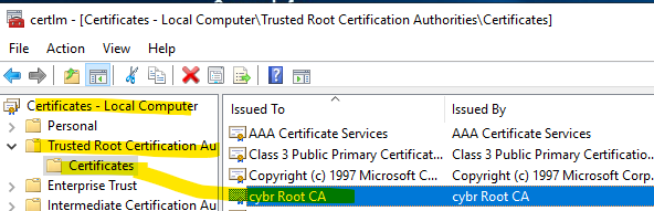 Vault - What is the correct placement of Domain Certificates in order ...