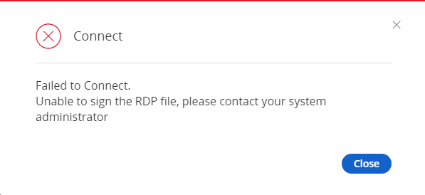 RDP-Signing failure
