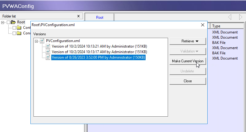 PVWA EPVDL024E Error loading configuration - PVConfiguration.xml