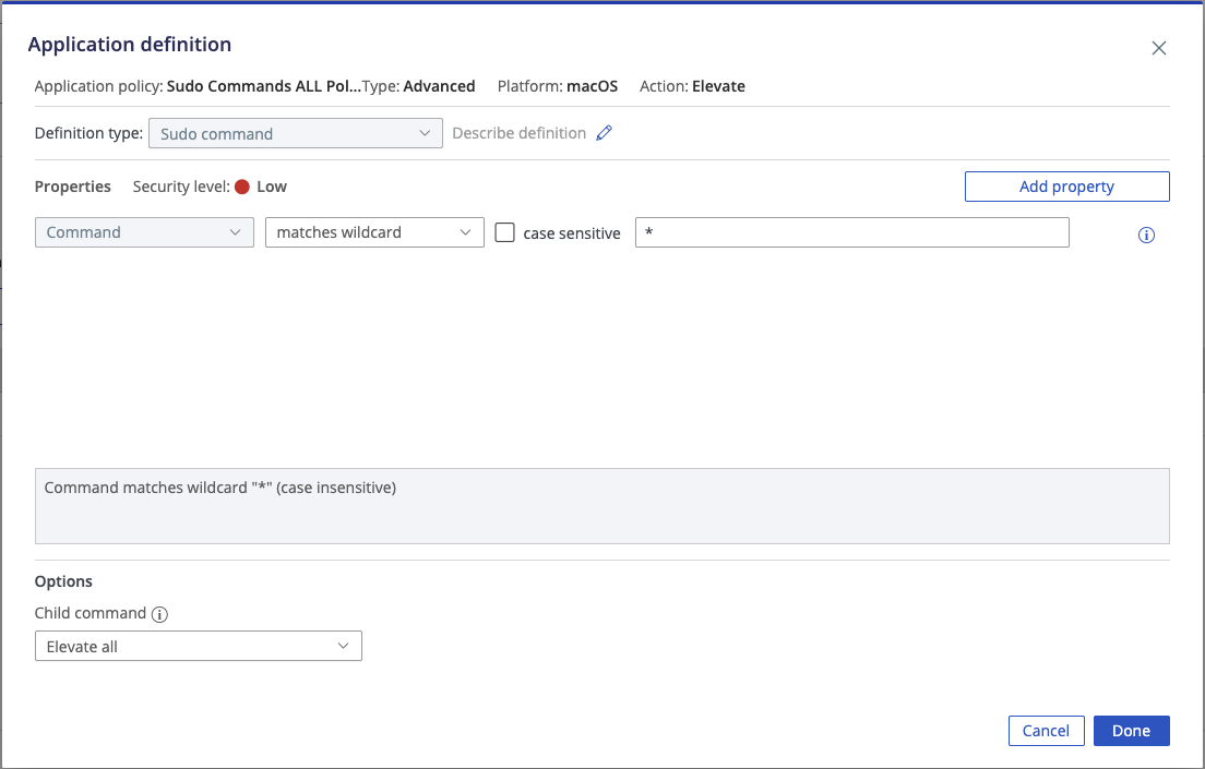 macOS EPM - Create Sudo Elevate All Commands Policy