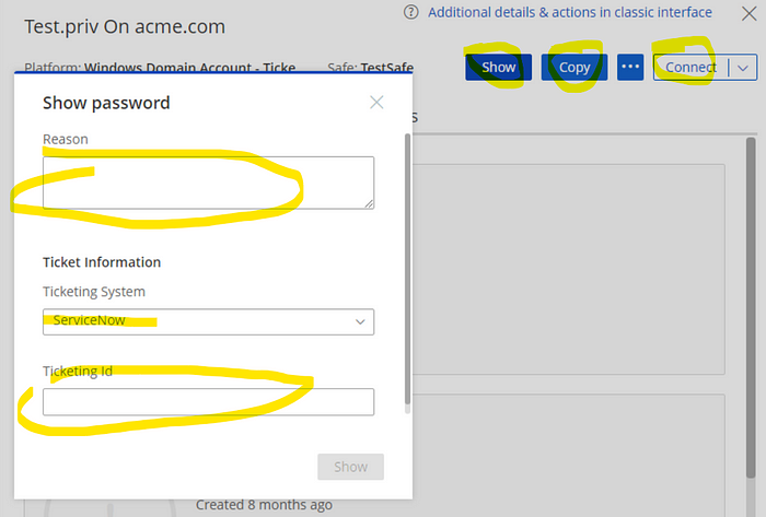 CyberArk Integration with ServiceNow Ticketing System Walkthrough