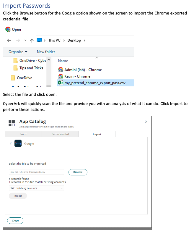 How to import credentials into CyberArk Identity WPM and best practices