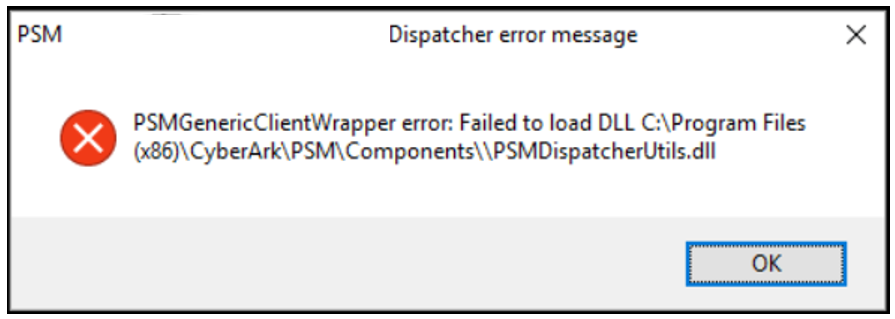 PSM - 'PSMGenericClientWrapper error: Failed to load DLL ' with custom connection component