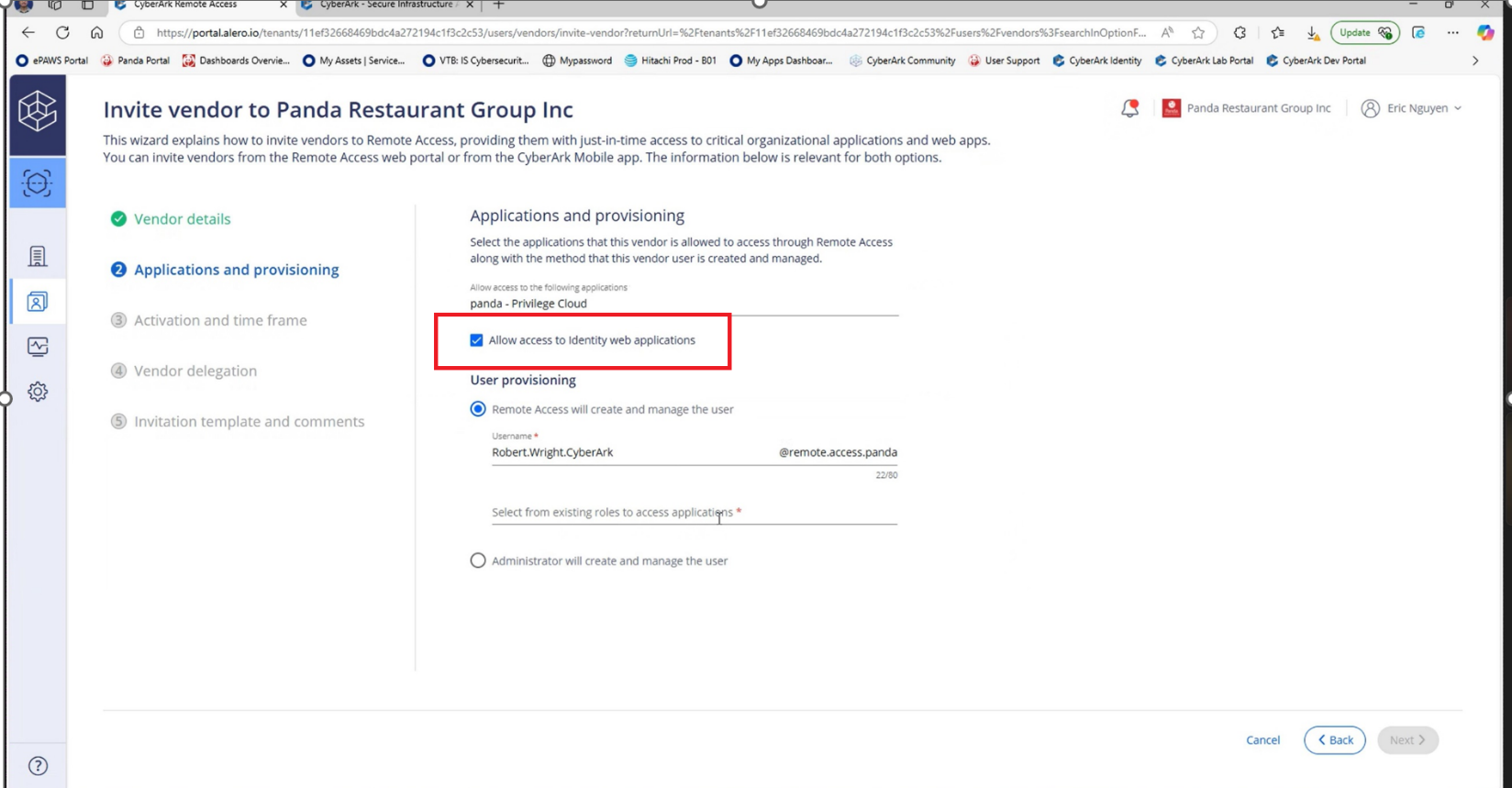 Allow vendors access to SIA via Secure Access Portal in Identity